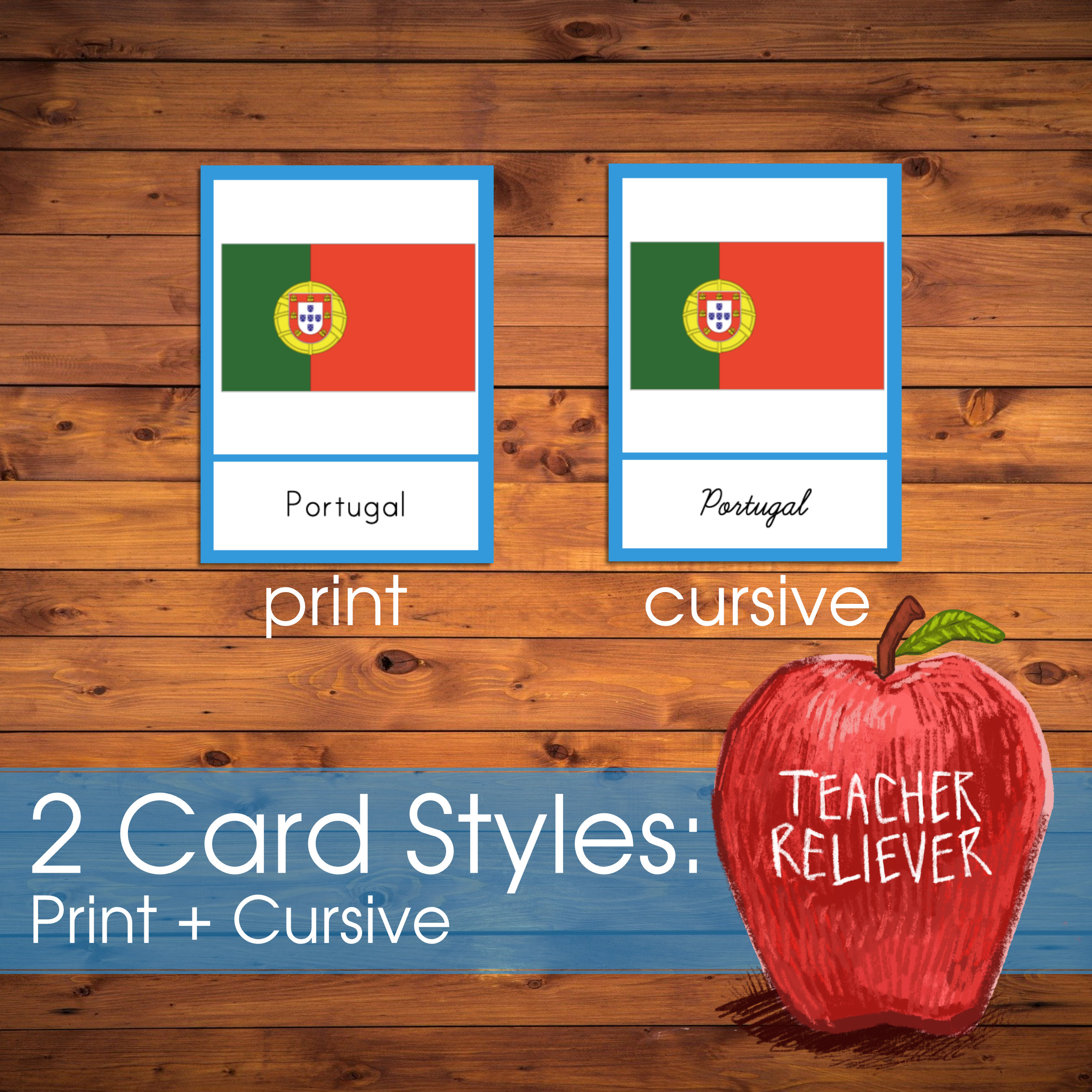 Three-part Cards: Geography Europe Country Flags + Teach + Montessori ...