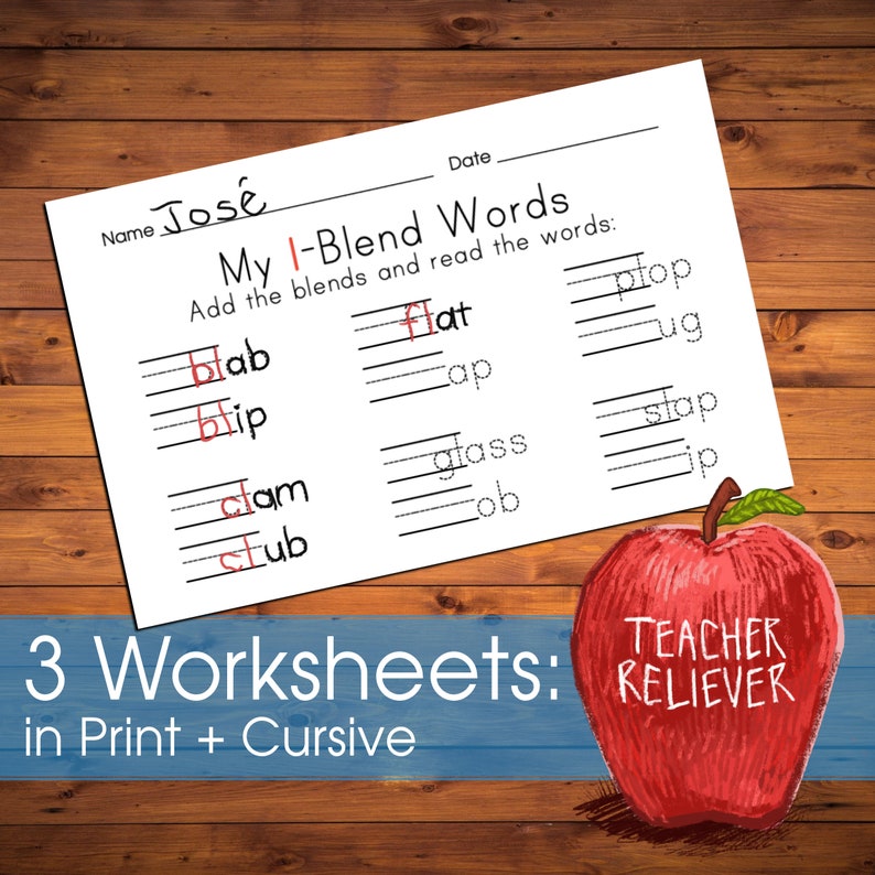 Three-part Cards: Blue Series + Teach Beginning Blends in Words ...