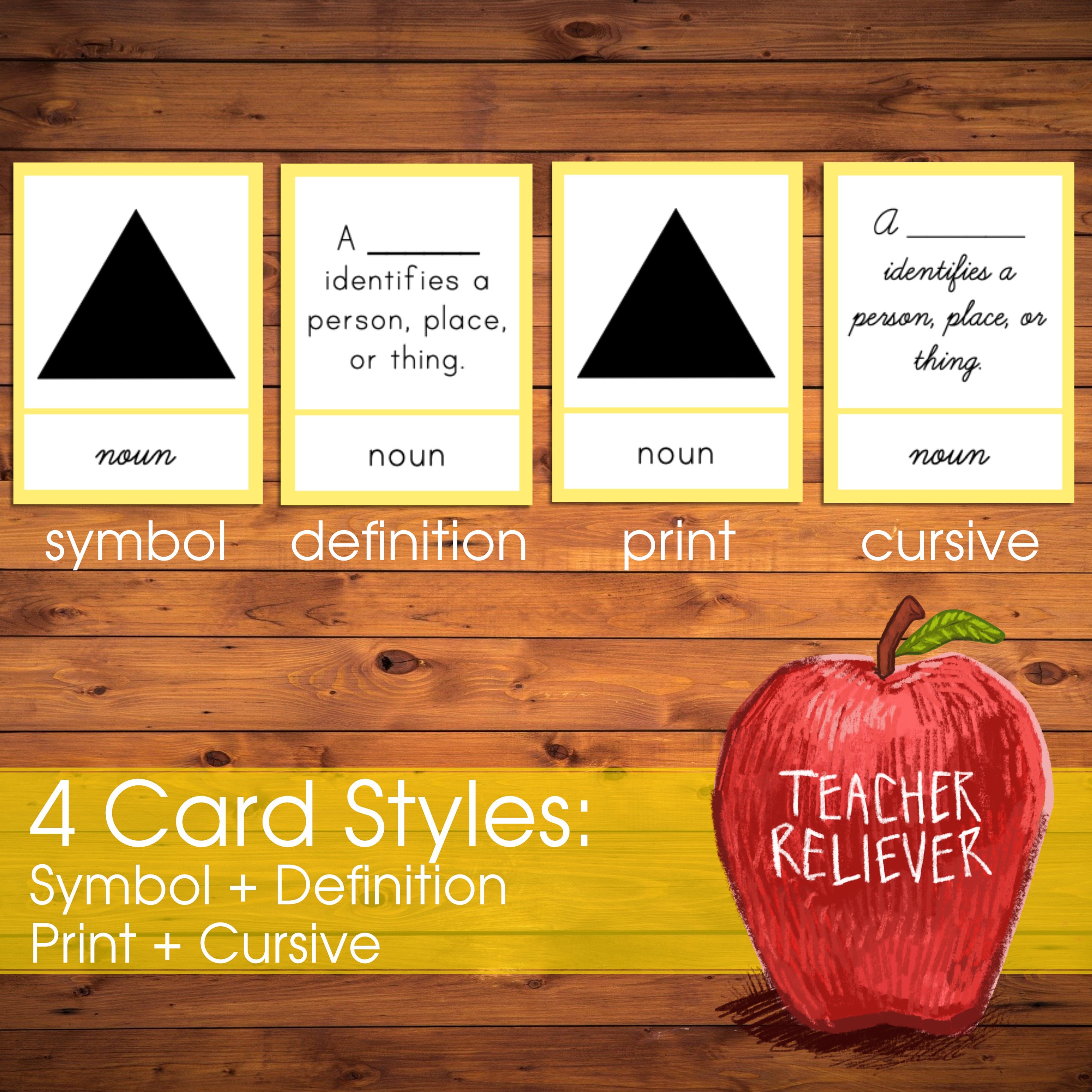 Three-part Cards: Grammar Teach Parts of Speech Montessori Nomenclature ...
