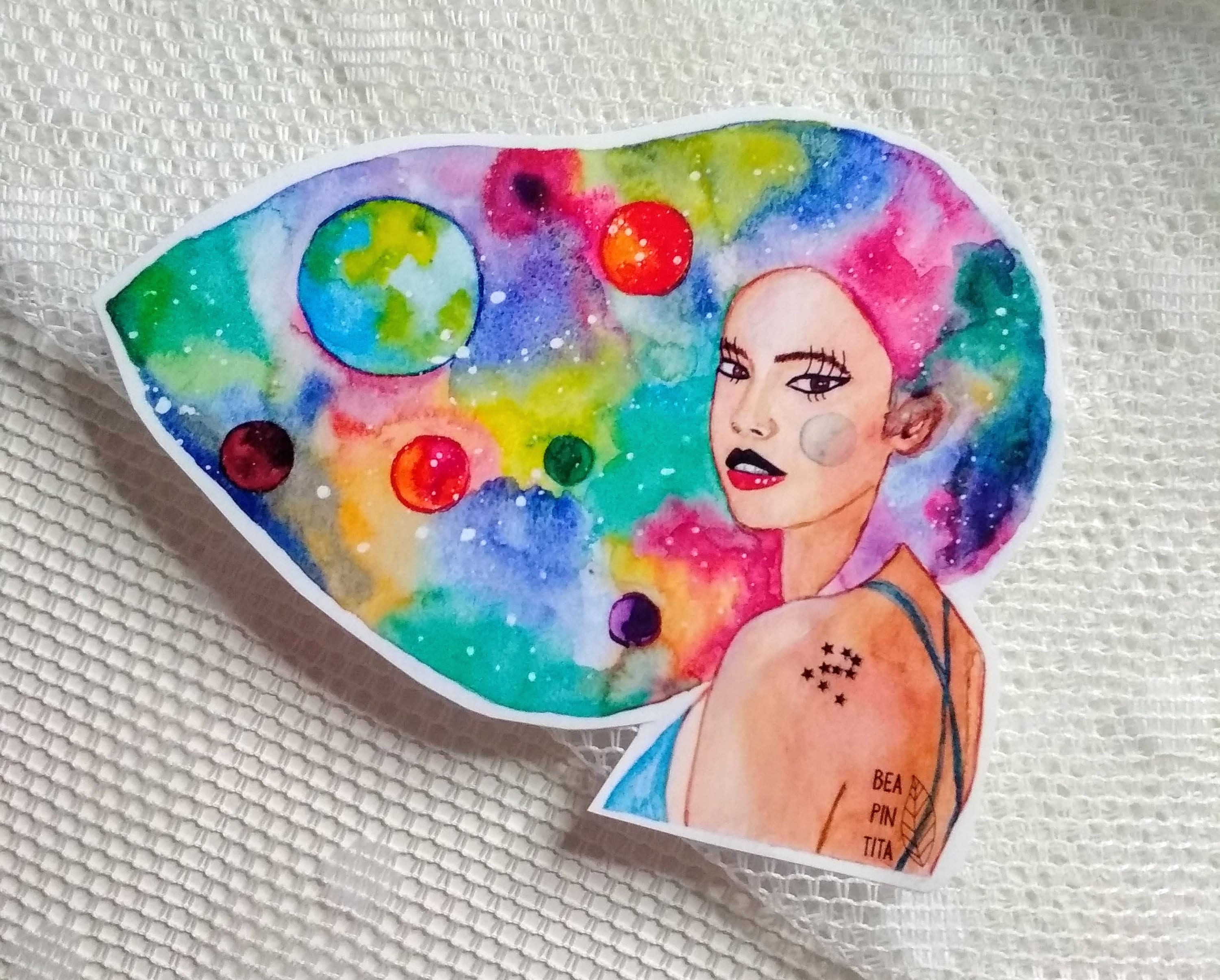 Mädchen Sticker, schöne Gesichter Sticker, Frauen Glossy Sticker ...