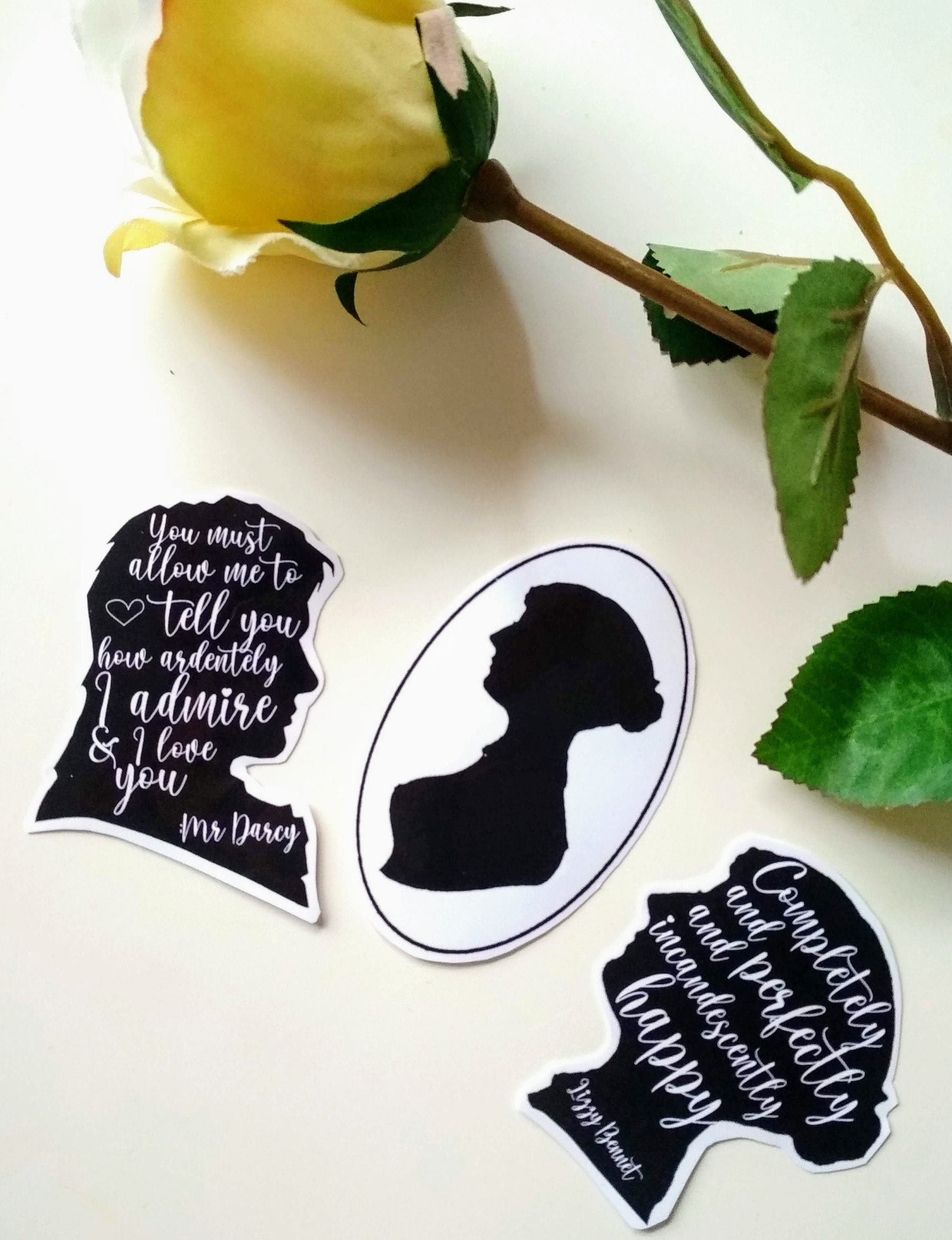 Pride and Prejudice Stickers, Jane Austen Stickers, Darcy and Elisabeth ...