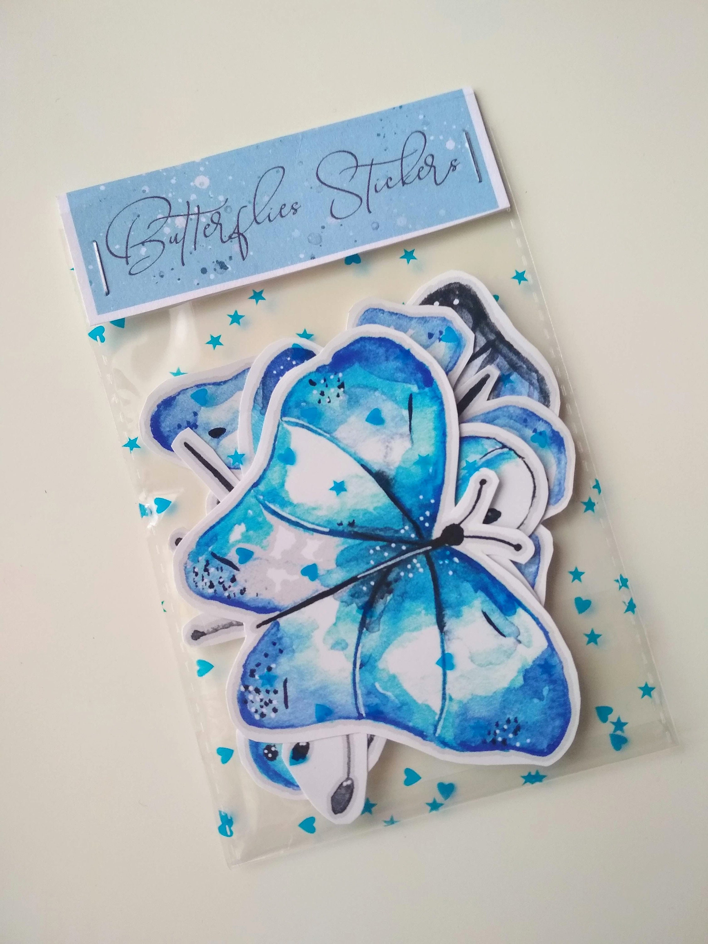 Blaue Schmetterlinge Sticker, blaue Schmetterlinge, blaue Vinyl Sticker ...