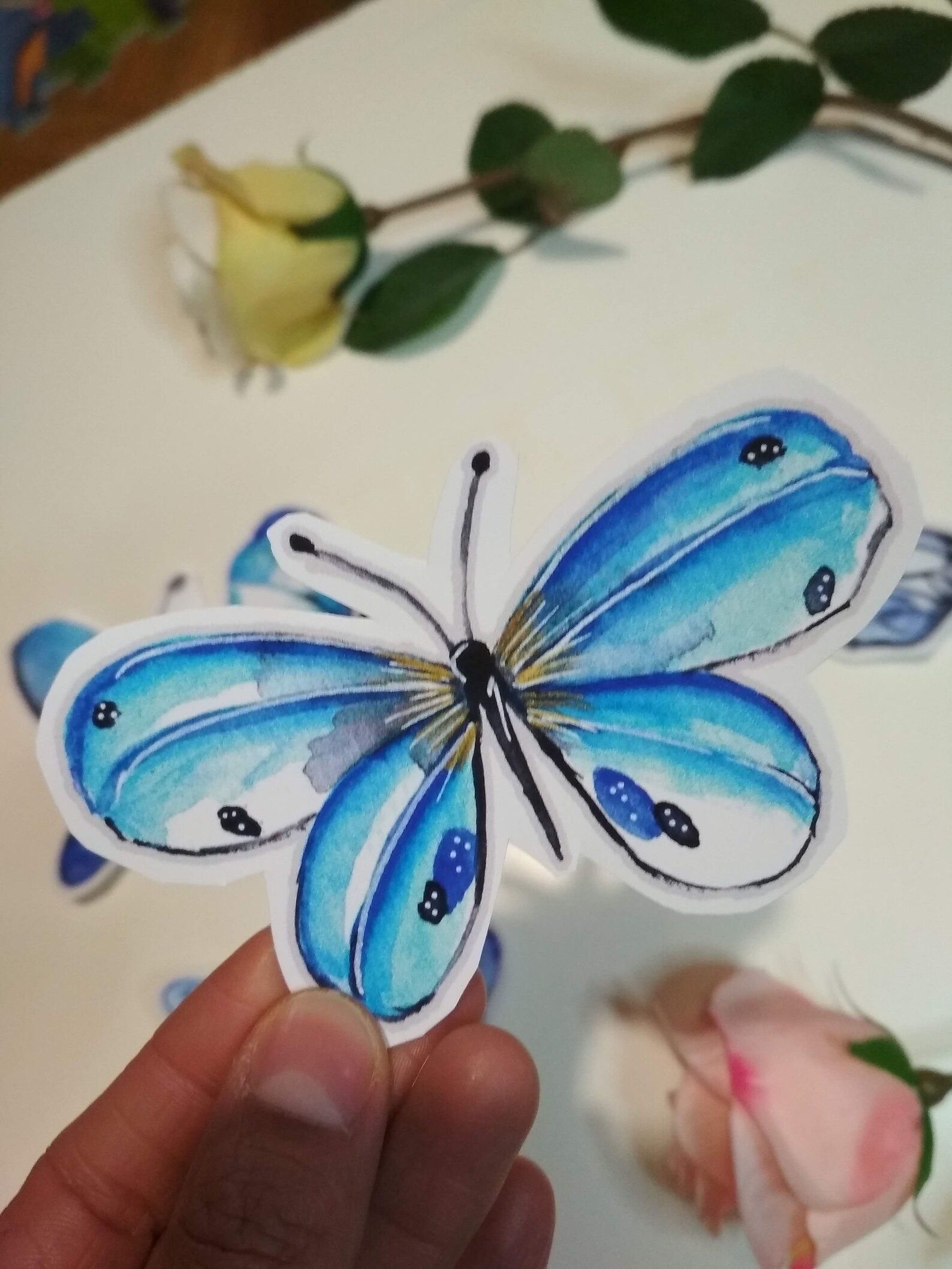 Blaue Schmetterlinge Sticker, blaue Schmetterlinge, blaue Vinyl Sticker ...