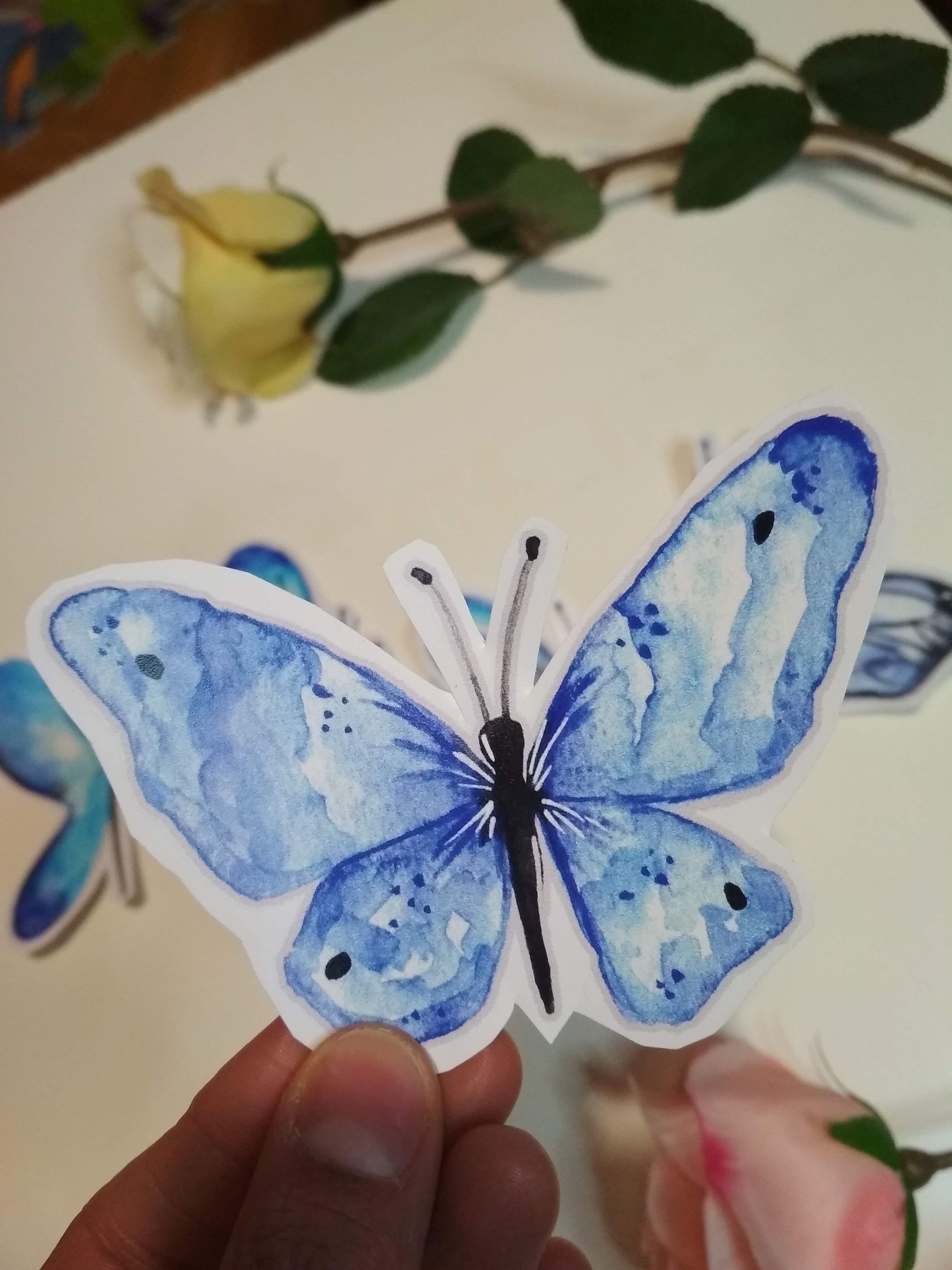 Blaue Schmetterlinge Sticker, blaue Schmetterlinge, blaue Vinyl Sticker ...