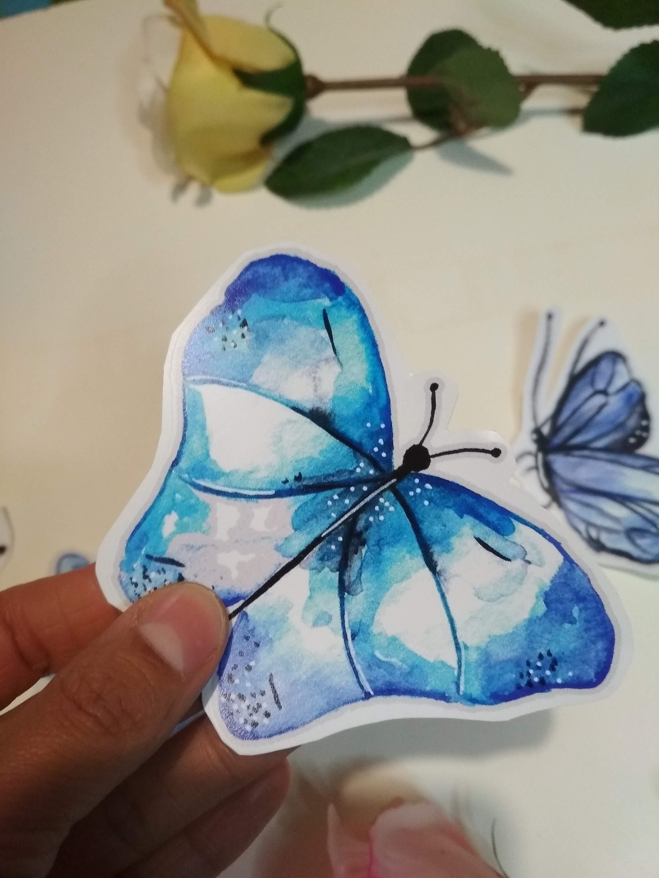 Blaue Schmetterlinge Sticker, blaue Schmetterlinge, blaue Vinyl Sticker ...