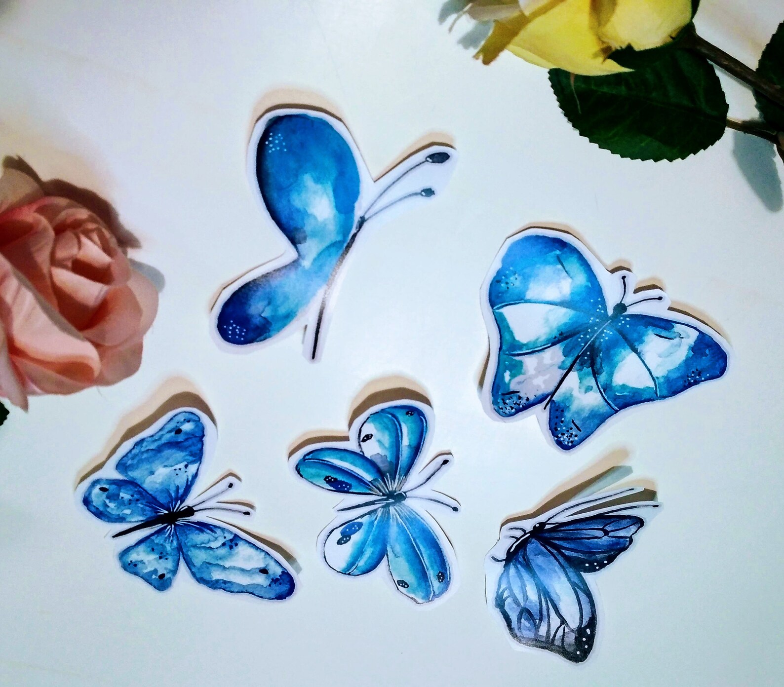 Blaue Schmetterlinge Sticker, blaue Schmetterlinge, blaue Vinyl Sticker ...