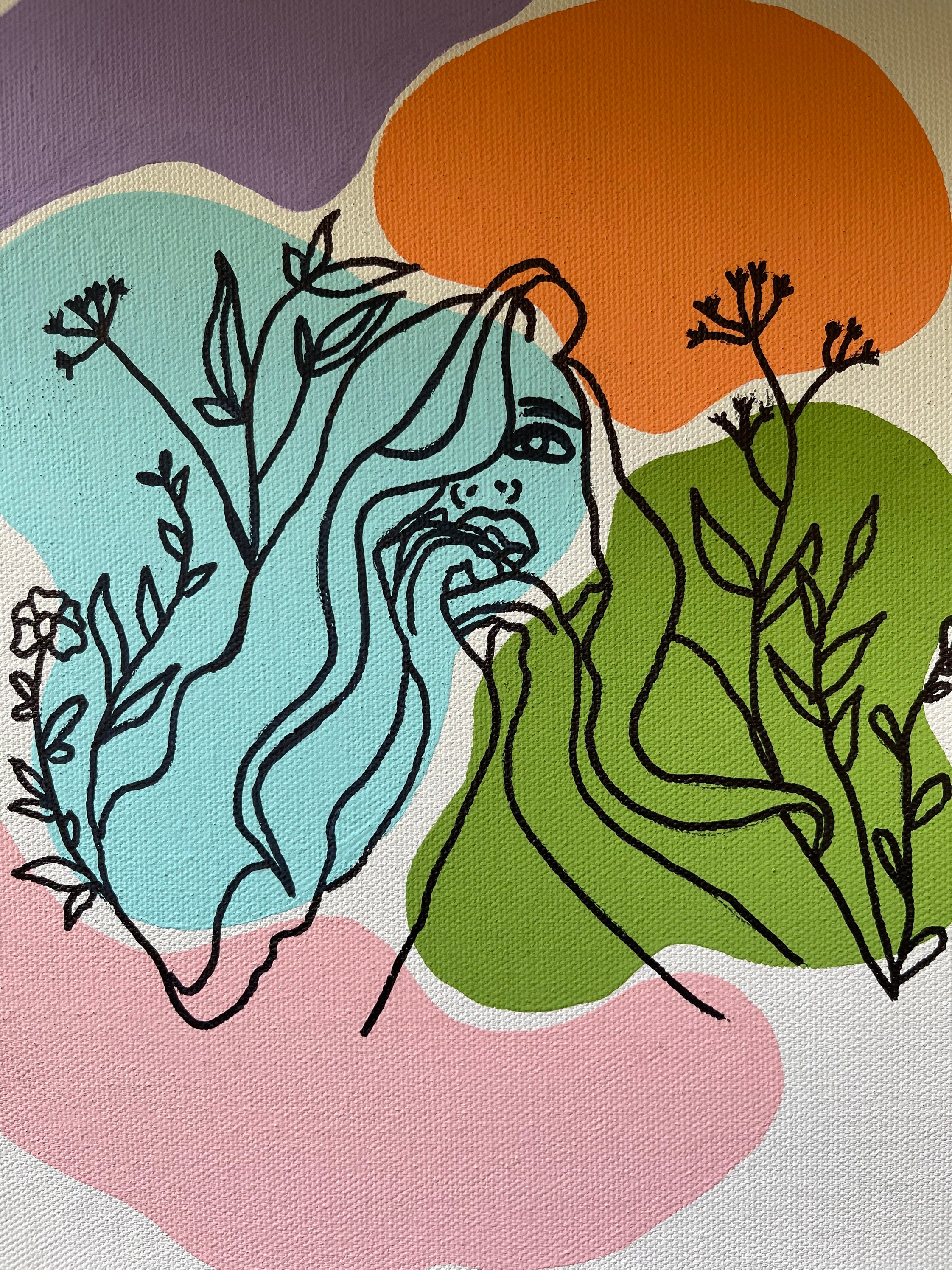 Painted Canvas, Line Art Painting, Canvas Painting, Acrylic Painting ...