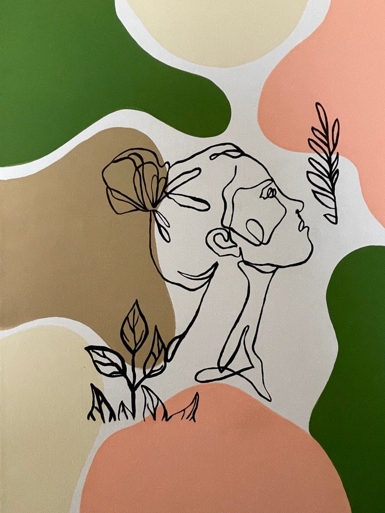 Painted Canvas, Line Art Painting, Canvas Painting, Acrylic Painting ...