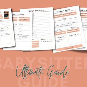 Ultimate Babysitter Information Guide, Instant PDF Download + Canva ...