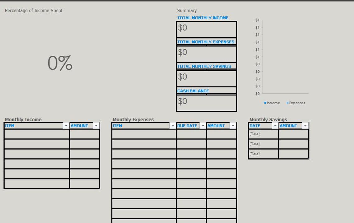Editable Weekly Budget Planner With a Monthly Budget Tab. EXCEL. - Etsy