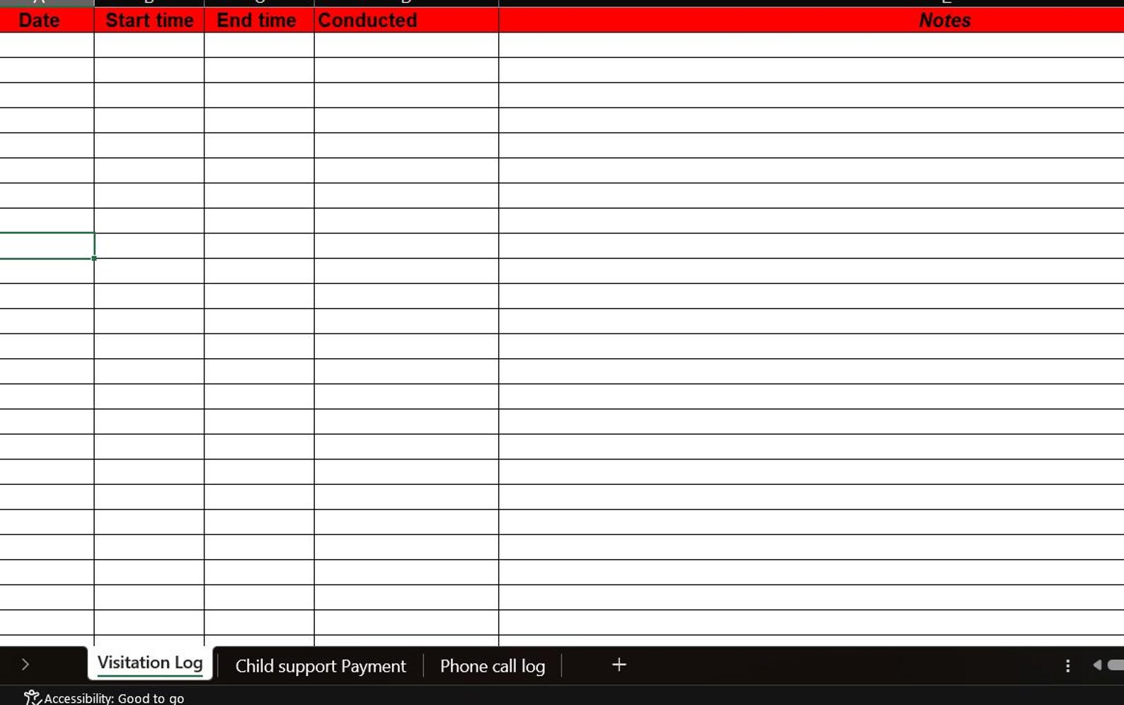 Child Visitation Log, Child Support Payment Log, Phone Call Log - Etsy