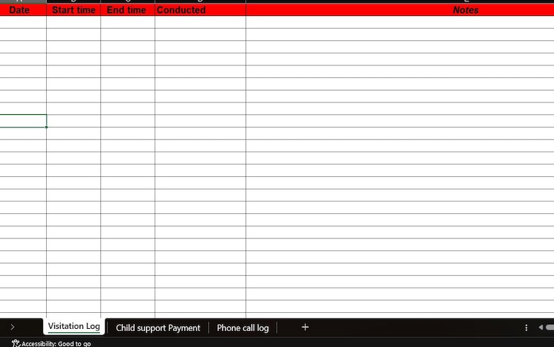Child Visitation Log, Child Support Payment Log, Phone Call Log - Etsy