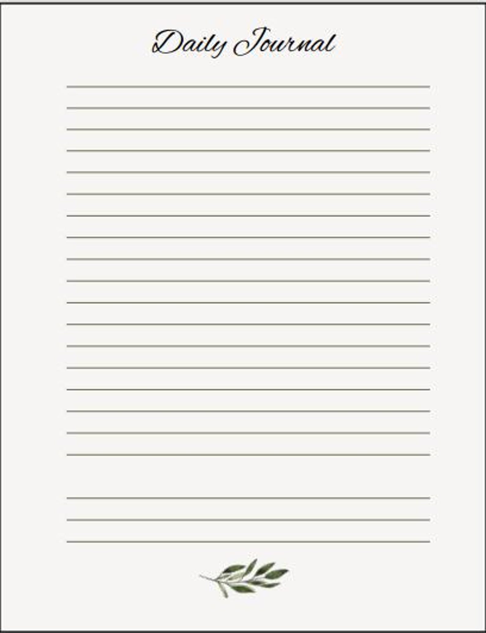 Printable Journal With Cover Page and Journal Pages. - Etsy