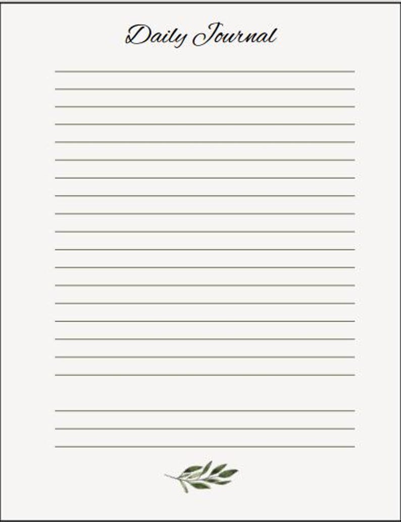 Printable Journal With Cover Page and Journal Pages. - Etsy
