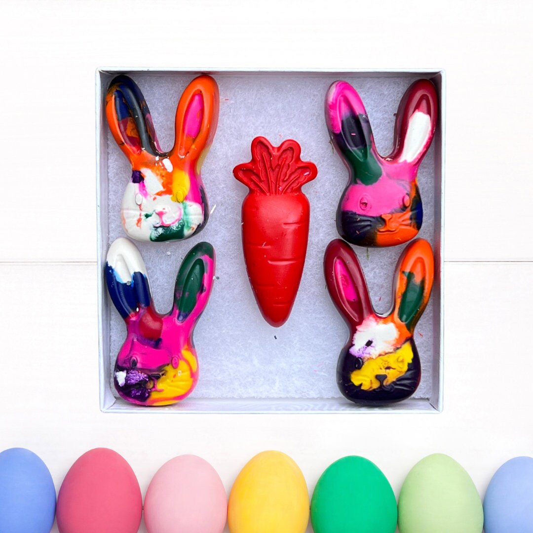 Easter Bunny Shaped Crayons, Spring Party Favors, Kids Easter Gift ...