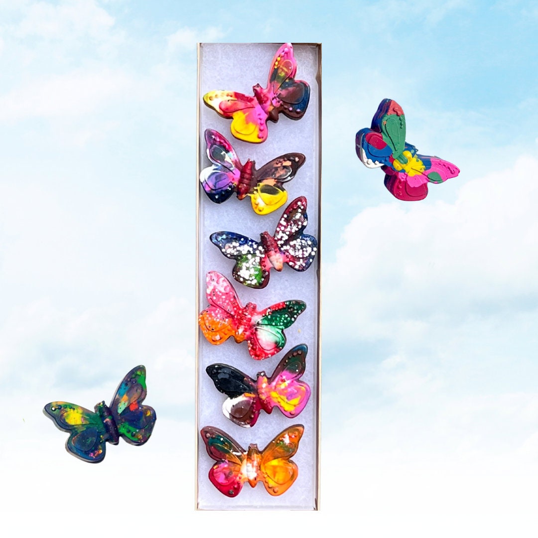 Butterfly Crayons, Butterfly Theme Birthday Party, Crayon Box for Kids ...