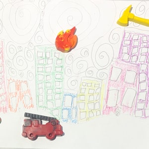 Fireman Crayon, Fire Truck Crayon, Gift Box for Kids, Firefighter Theme ...