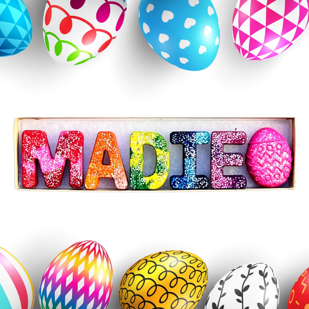 Easter Crayons, Kids Easter Gift, Rainbow Crayon, Crayon Name Set ...