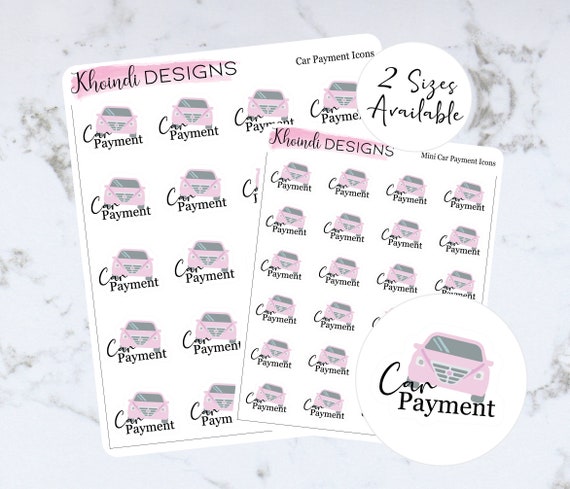 Car Payment Icon Planner Sticker Sheet - Etsy