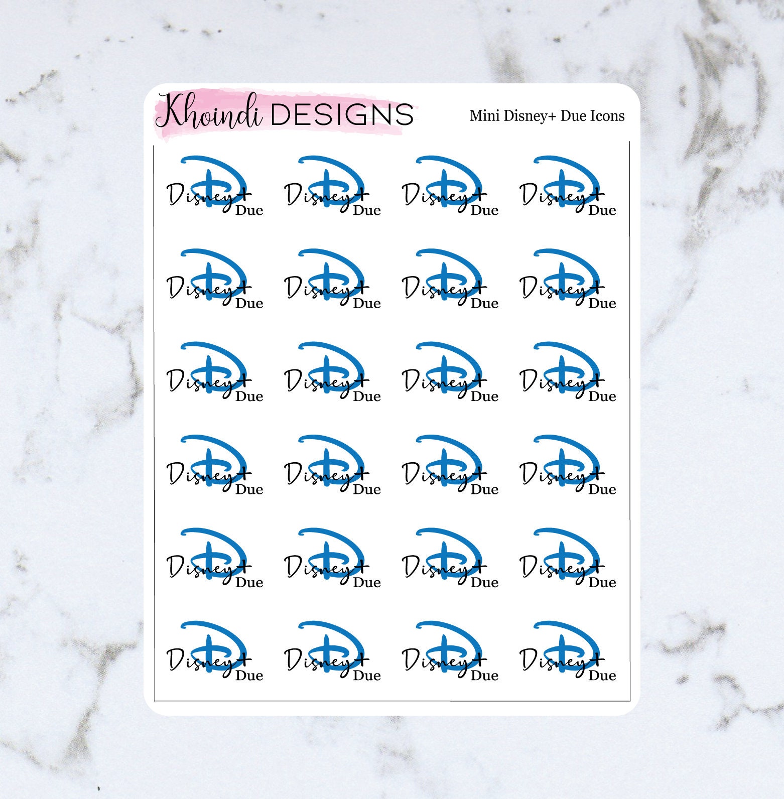 Disney Due Icon Planner Sticker Sheet | Etsy
