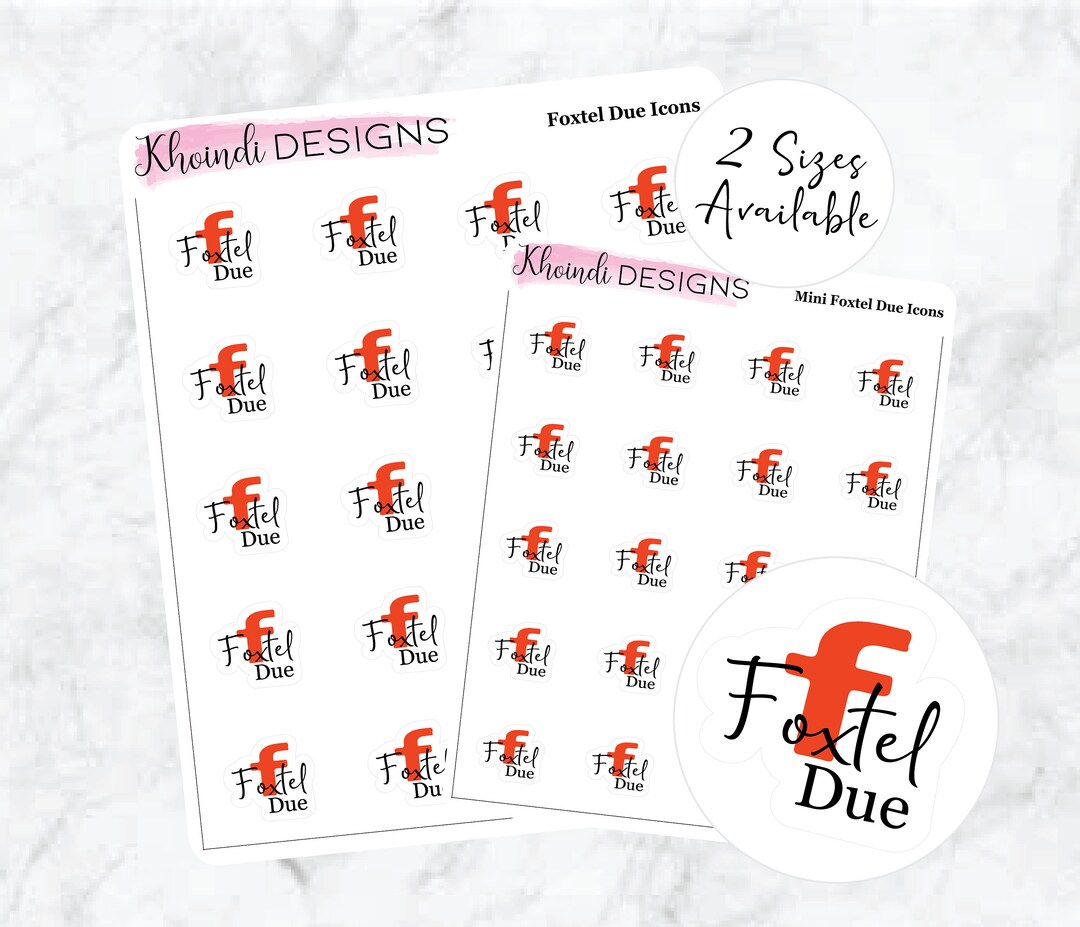 Foxtel Due Icon || Planner Sticker Sheet - Etsy
