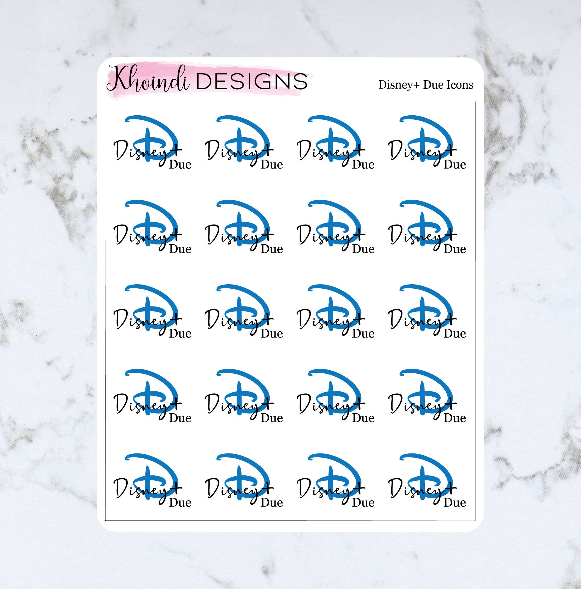 Disney Due Icon Planner Sticker Sheet | Etsy