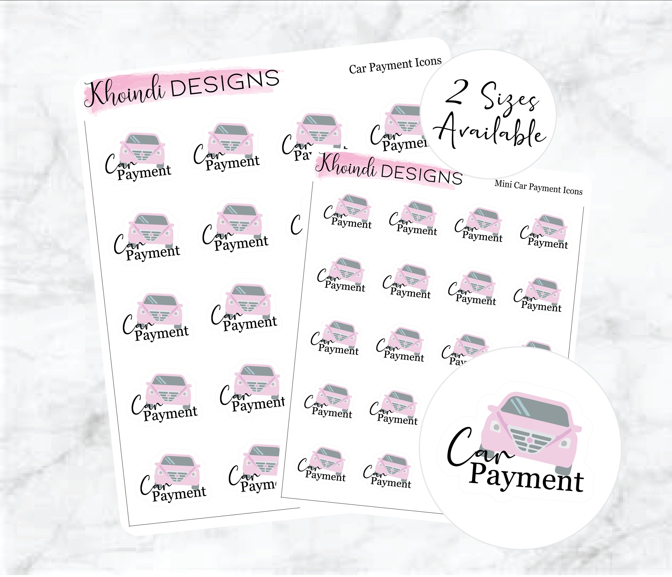 Car Payment Icon Planner Sticker Sheet - Etsy