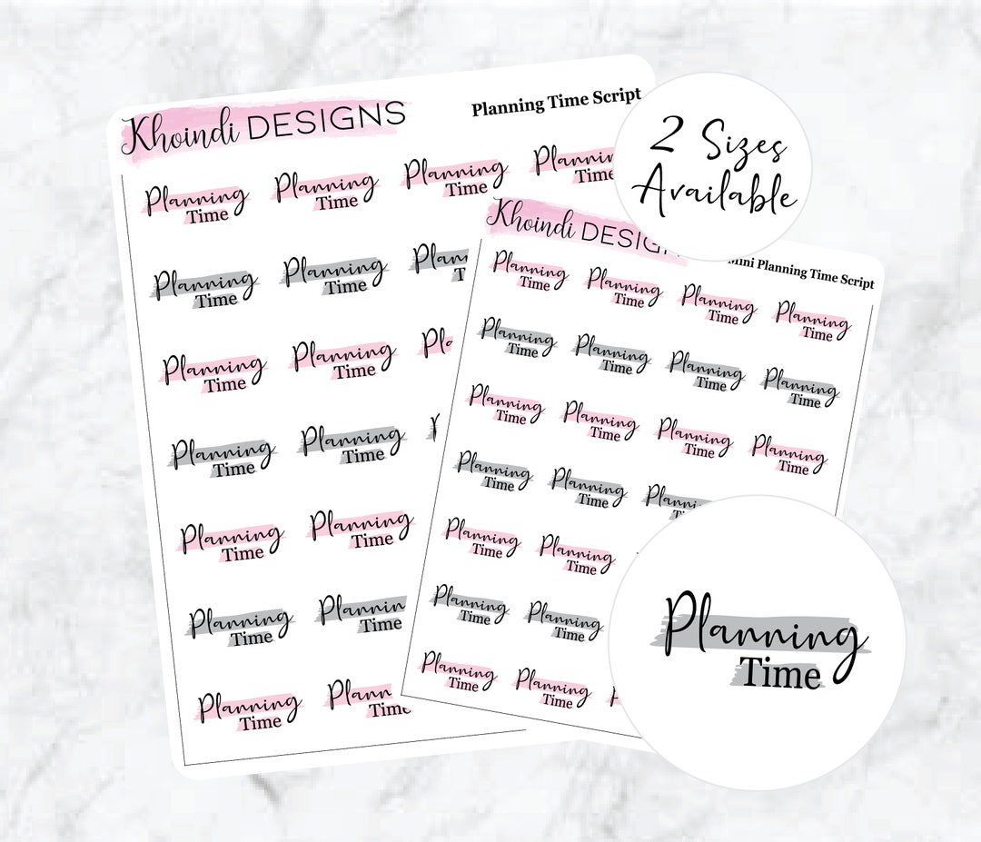 Planning Time Script || Planner Sticker Sheet - Etsy
