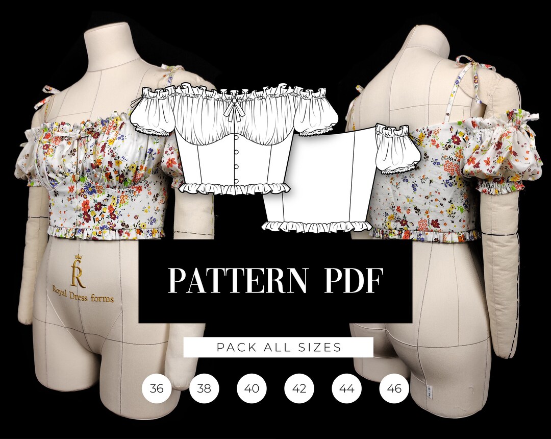 Milkmaid Top Pattern | Cottagecore Top Pattern | Summer Top Pdf Pattern ...