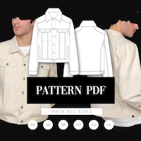 Denim Jacket Pattern - Sewing Patterns - Jean Jacket Pattern - PDF ...