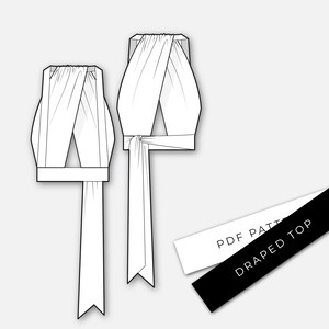 Draped Halter Top Sewing Pattern: Beginner Friendly (PDF Pattern) - Etsy