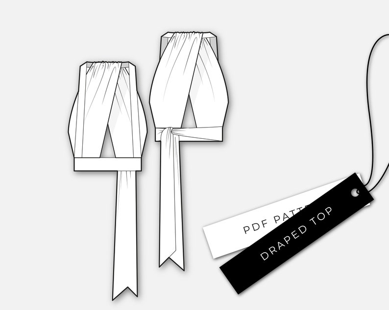 Draped Halter Top Sewing Pattern: Beginner Friendly (PDF Pattern) - Etsy