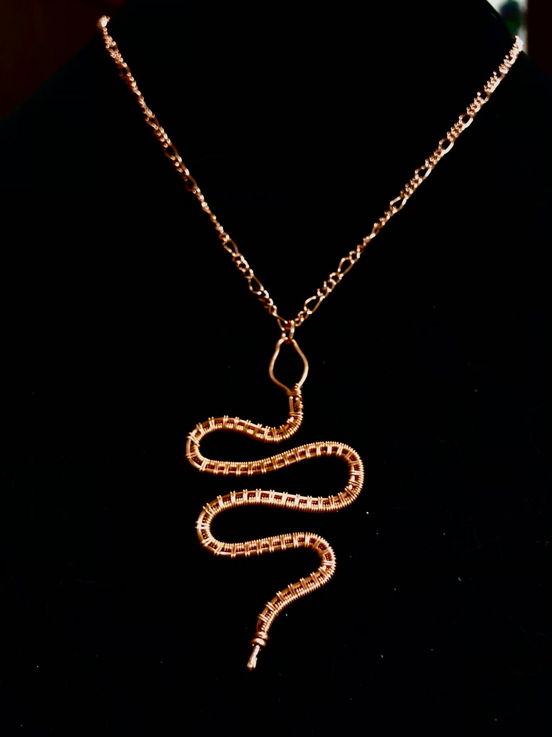 Wire Wrapped Snake Necklace in Copper - Etsy