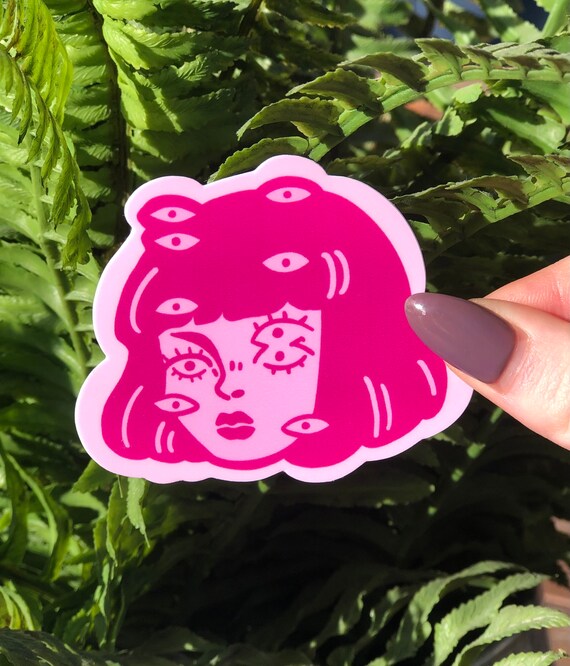 Abstract Face Sticker - Etsy