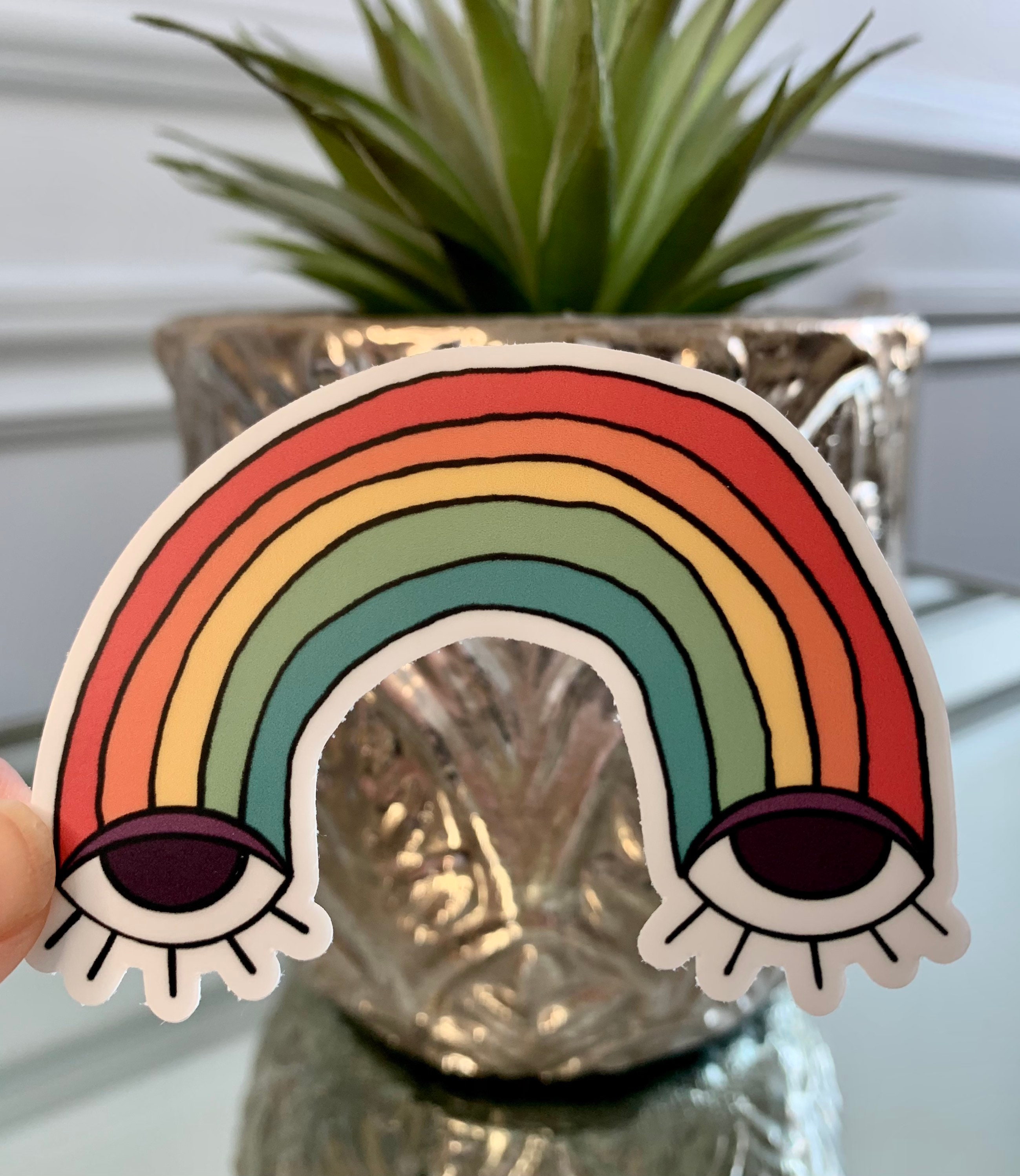 Rainbow Eyes Sticker - Etsy
