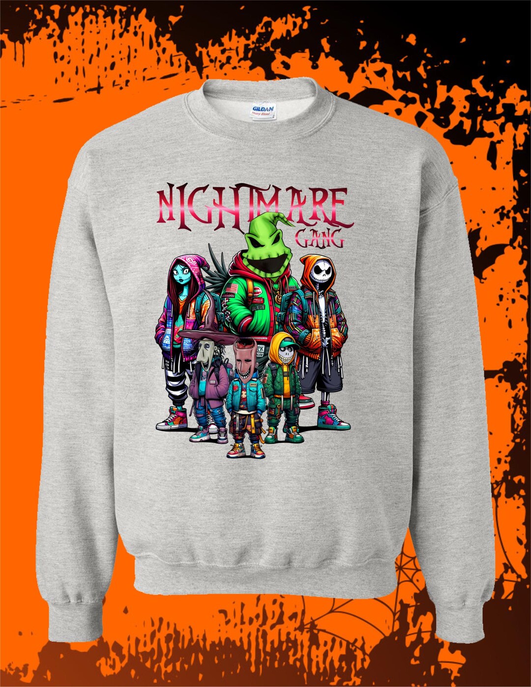 Nightmare Gang nightmare Before Christmas Crew Neck Sweatshirt - Etsy