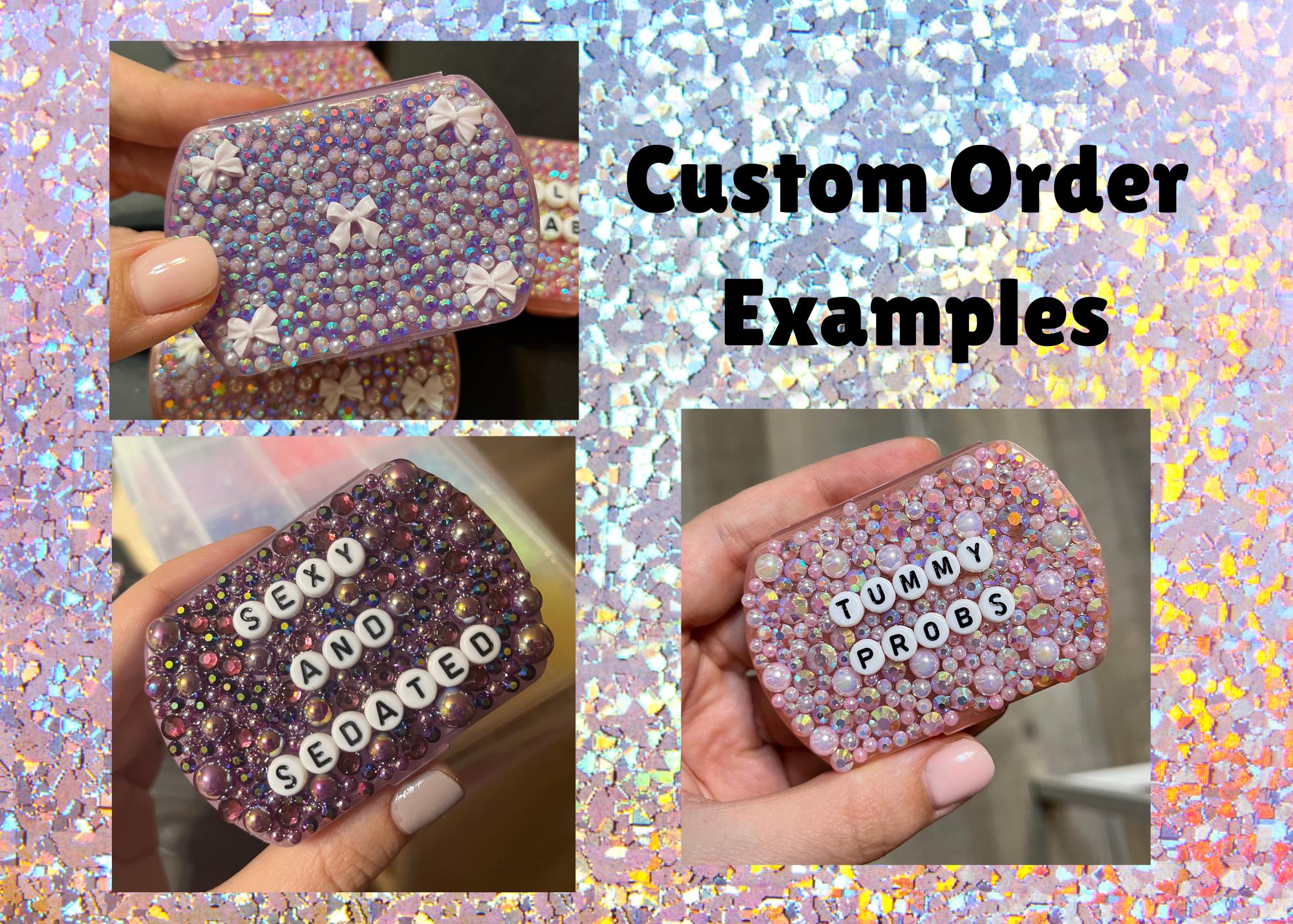 Custom Bedazzled Pill Box: Rhinestone Travel Case - Etsy