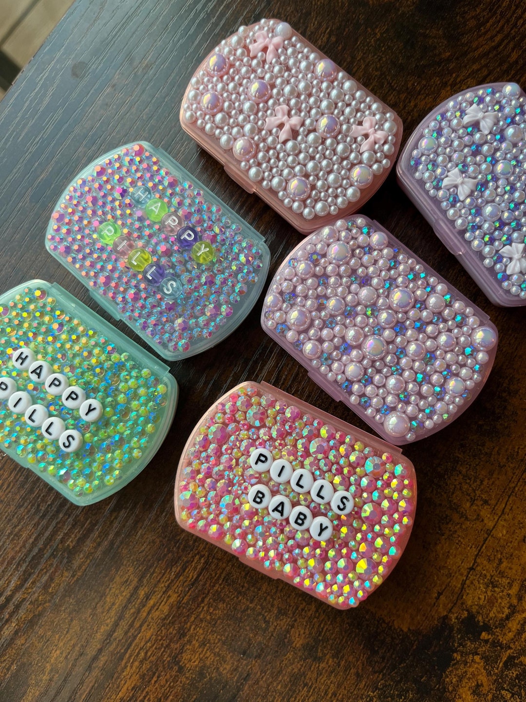 Bedazzled Pill Travel Case | Bedazzled Travel Box | Pill Case | Custom ...