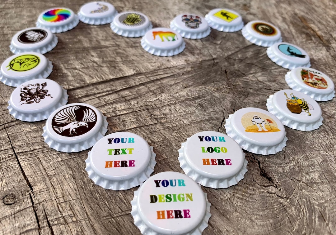Custom Bottle Caps // Custom Logo, Design, Text // Unique Gift for ...