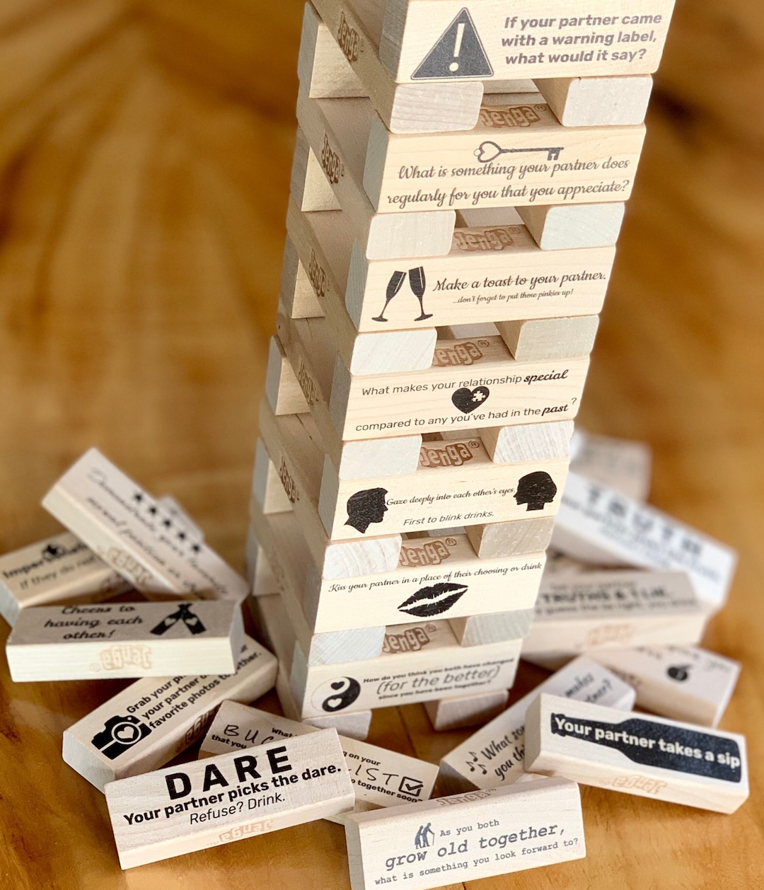 Couples Date Night Drinking Block Tower Game / Drunk Adult Fun Tumble ...