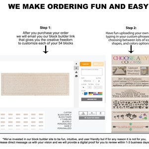 Custom Block Tower Game // Personalized Text, Design, Logo Tumble ...