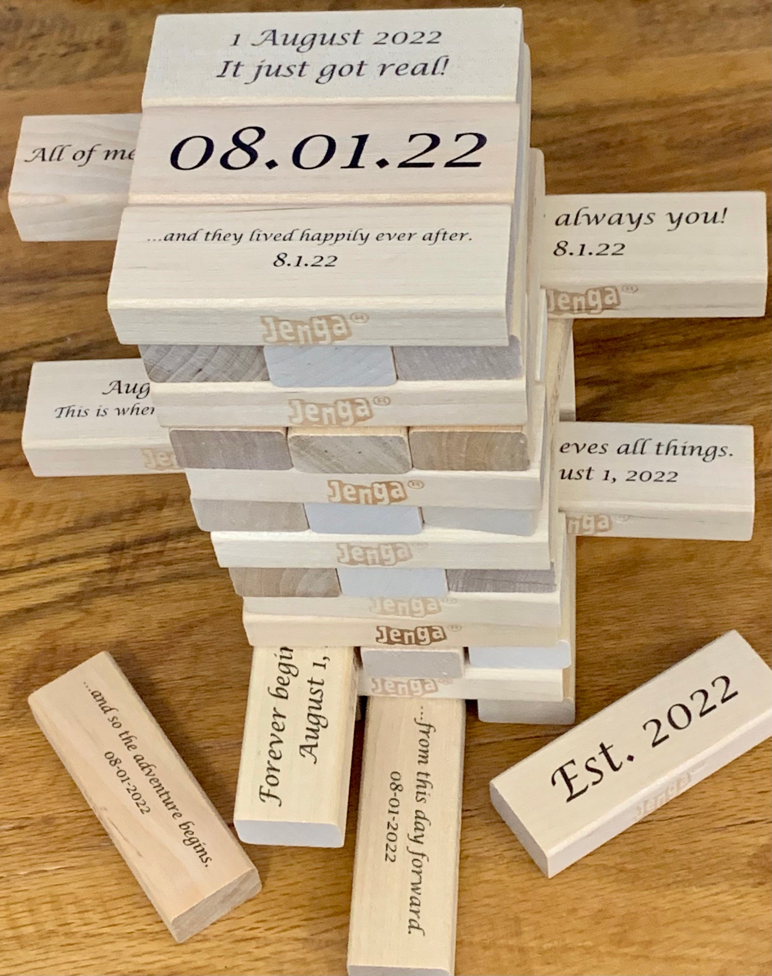 Personalized Wedding Block Tower // Personalized Wedding Guest - Etsy