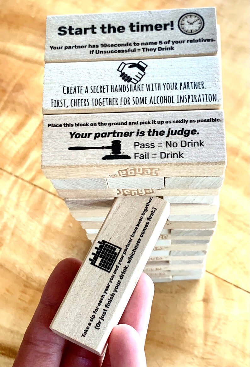 Couples Date Night Drinking Block Tower Game / Drunk Adult Fun - Etsy