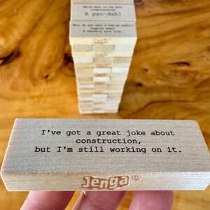 Corny Dad Jokes Icebreaker Block Tower Game / Fun Family Friends Game ...