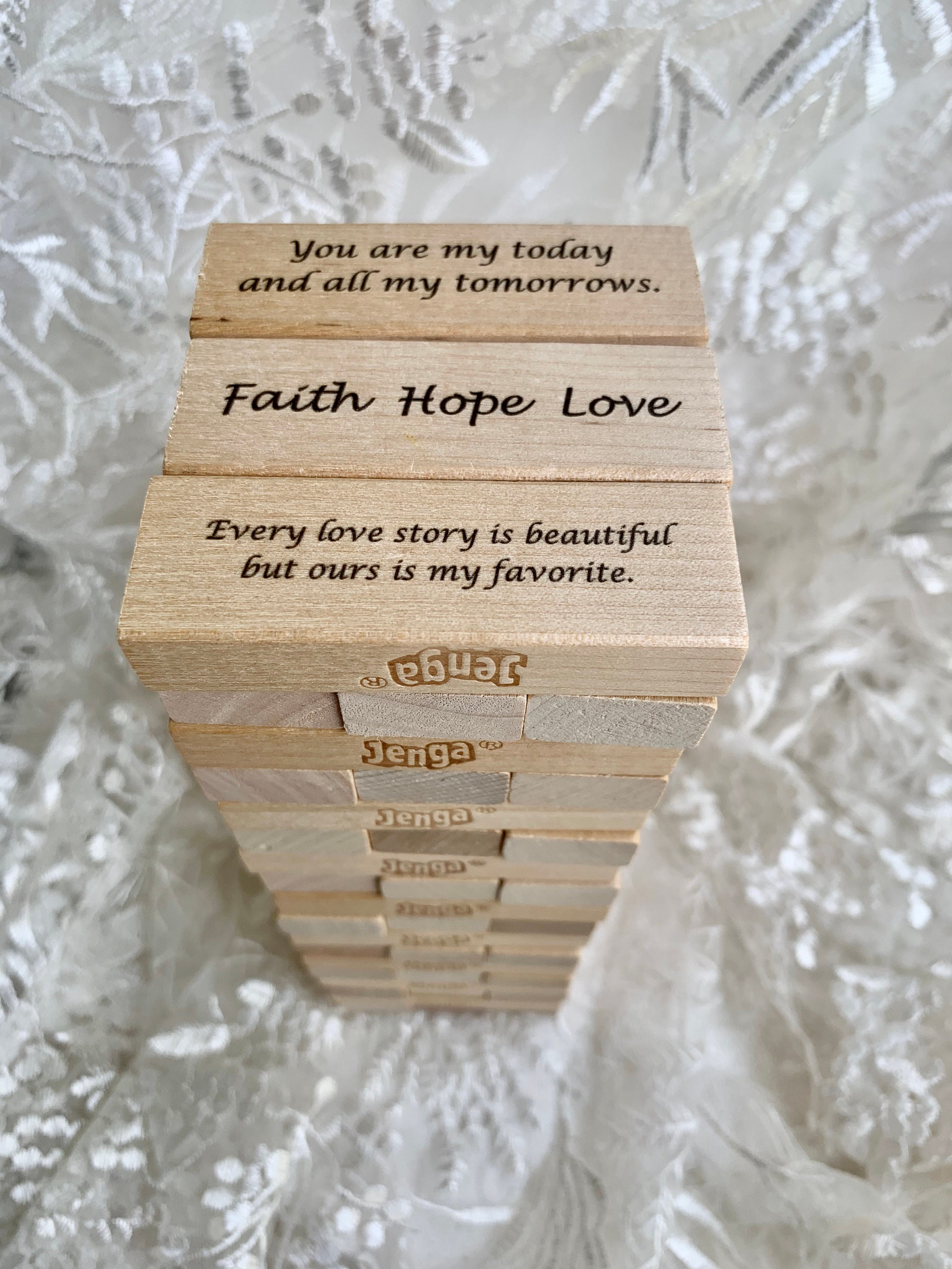 Personalized Wedding Block Tower // Personalized Wedding Guest | Etsy