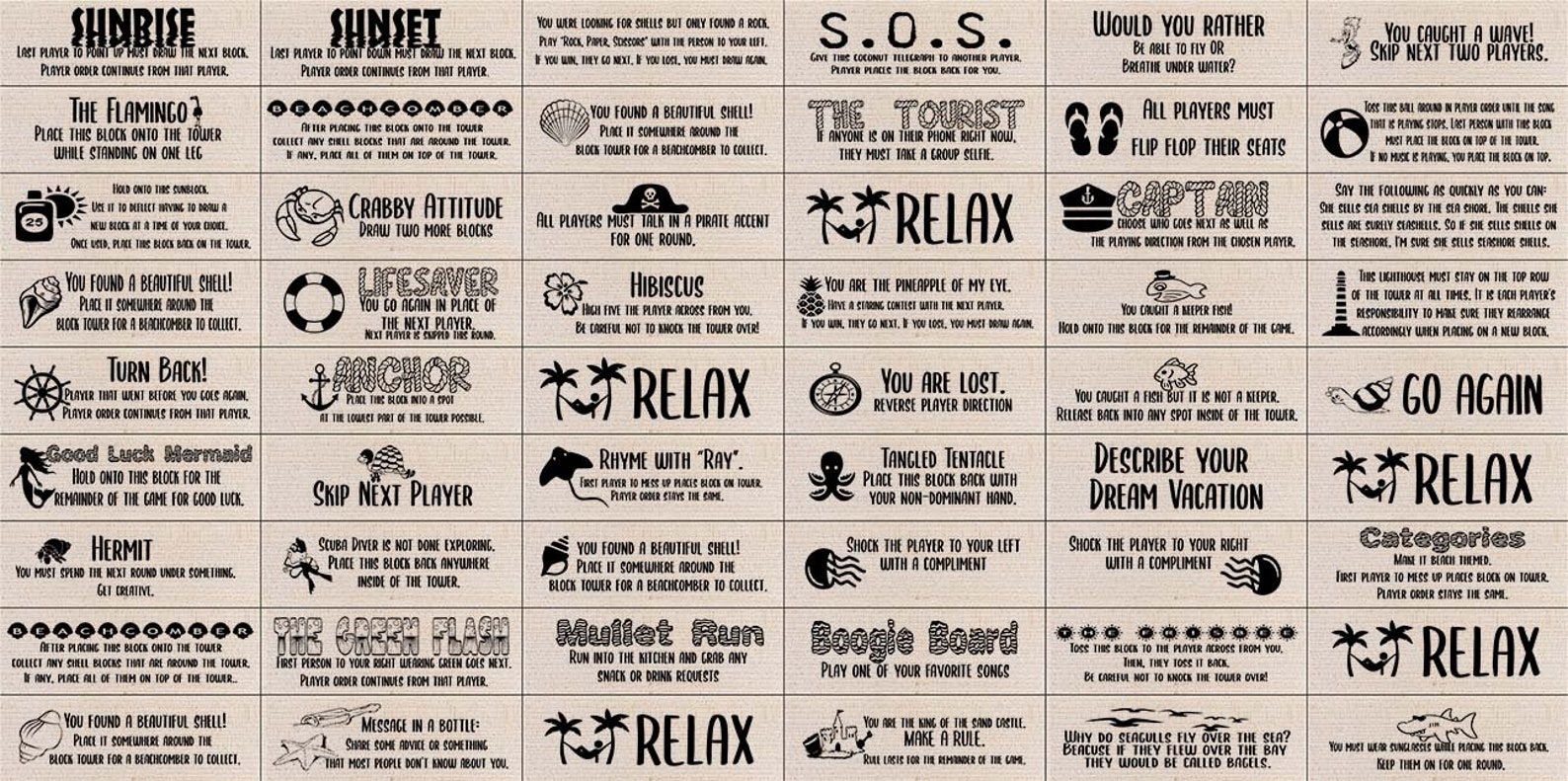 Family Friendly Beach Block Game // Fun Beach Themed Block Game ...