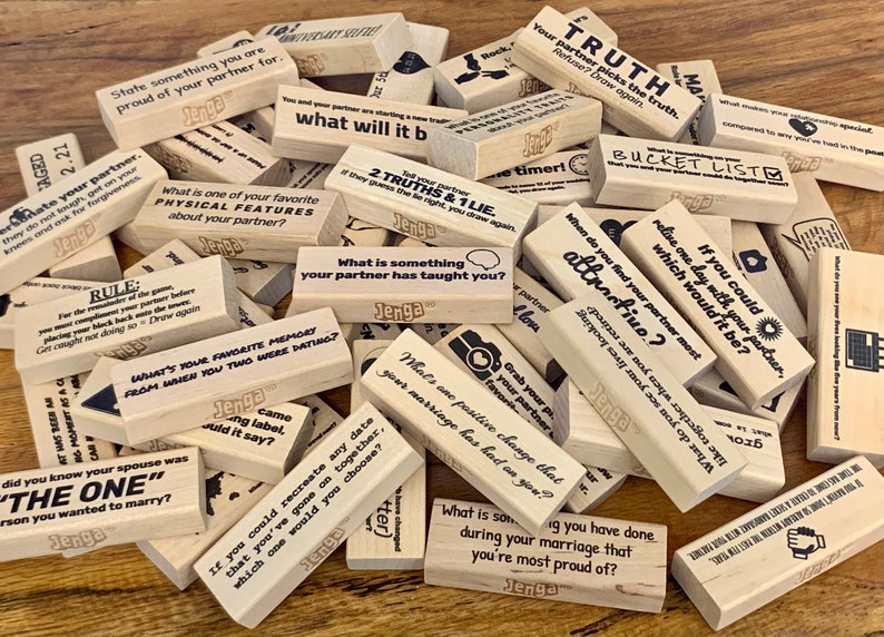 Personalized Anniversary Block Tower Game // 5 Years Wood Gift ...
