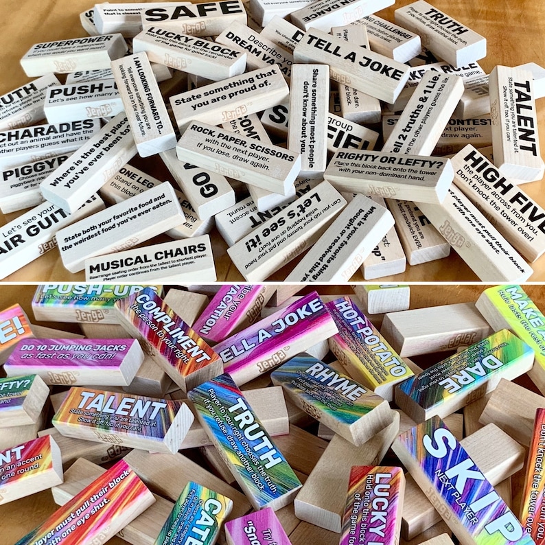 Fun Kid Friendly Block Tower Game //family Game Night Ideas // - Etsy