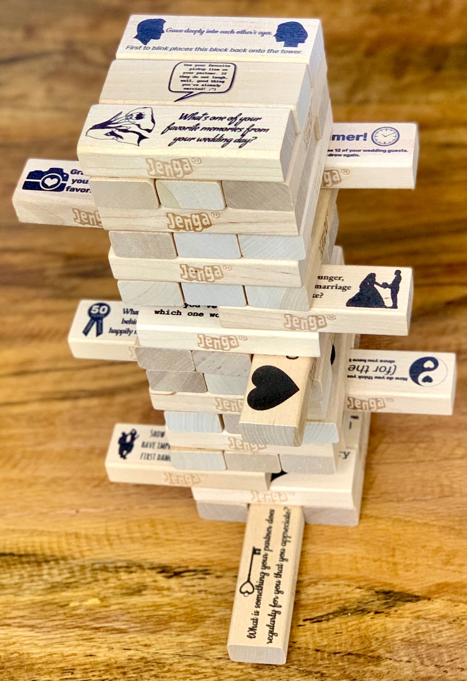 Personalized Anniversary Block Tower Game // 5 Years Wood Gift ...
