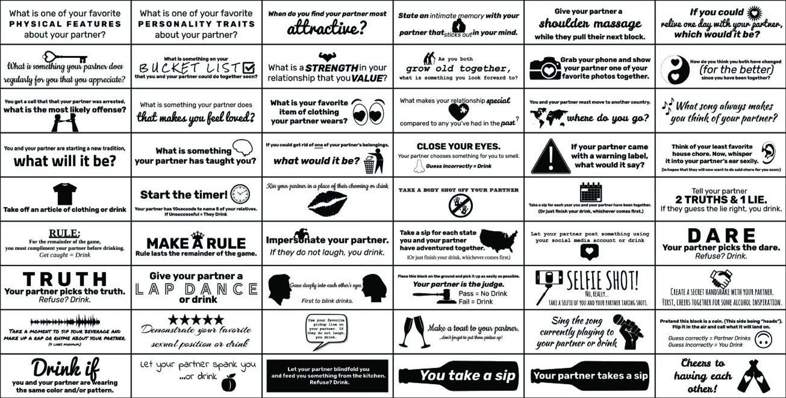 Couples Date Night Drinking Block Tower Game / Drunk Adult Fun Tumble ...